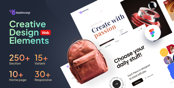 Bashcorp - Multipurpose Creative Web Elements & Home Pages by WordPress-Studio